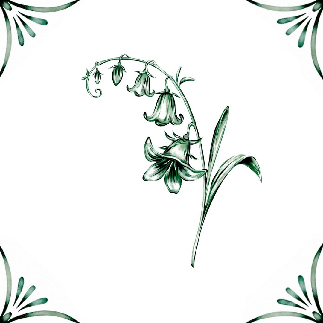 Delft Green Ceramic Tile- Bluebell︱bathroom Tile, Splashback, Kitchen ...