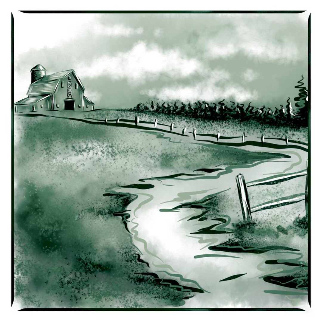 Delft Green Ceramic Tile- Barn Farm Scene︱bathroom Tile, Splashback ...