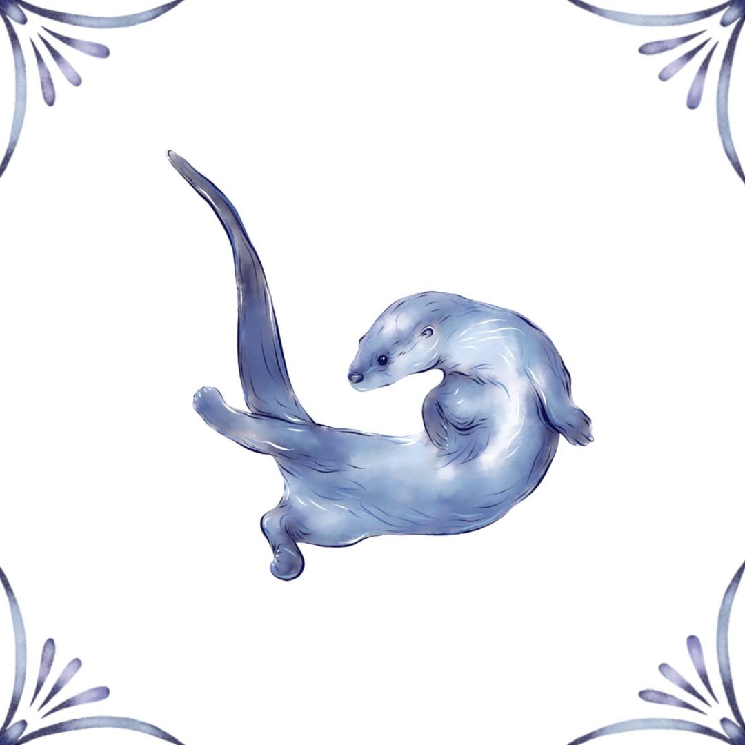 Delft Blue Ceramic Tile- Otter︱bathroom Tile, Splashback, Kitchen Tiles ...