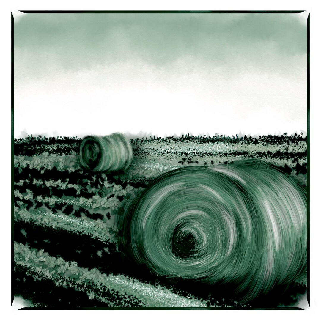 Delft Green Ceramic Tile- Hay Bale Farm Scene︱bathroom Tile, Splashback ...