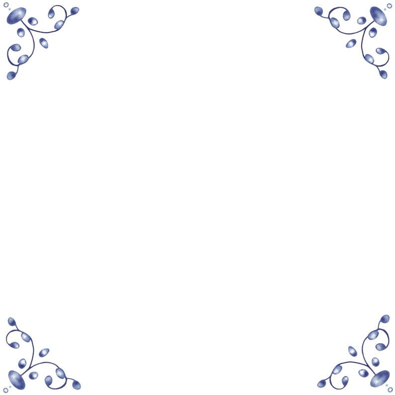 Delft Blue Ceramic Tile- Tile Corners Plain Blank︱bathroom Tile ...