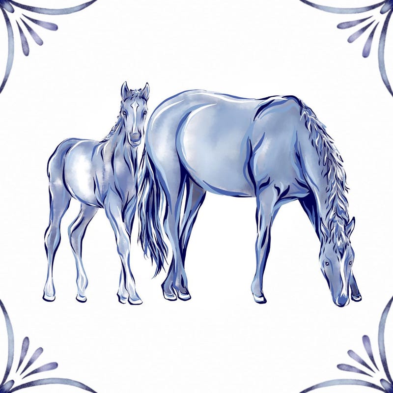 Hand Painted Horse Tile - Etsy UK