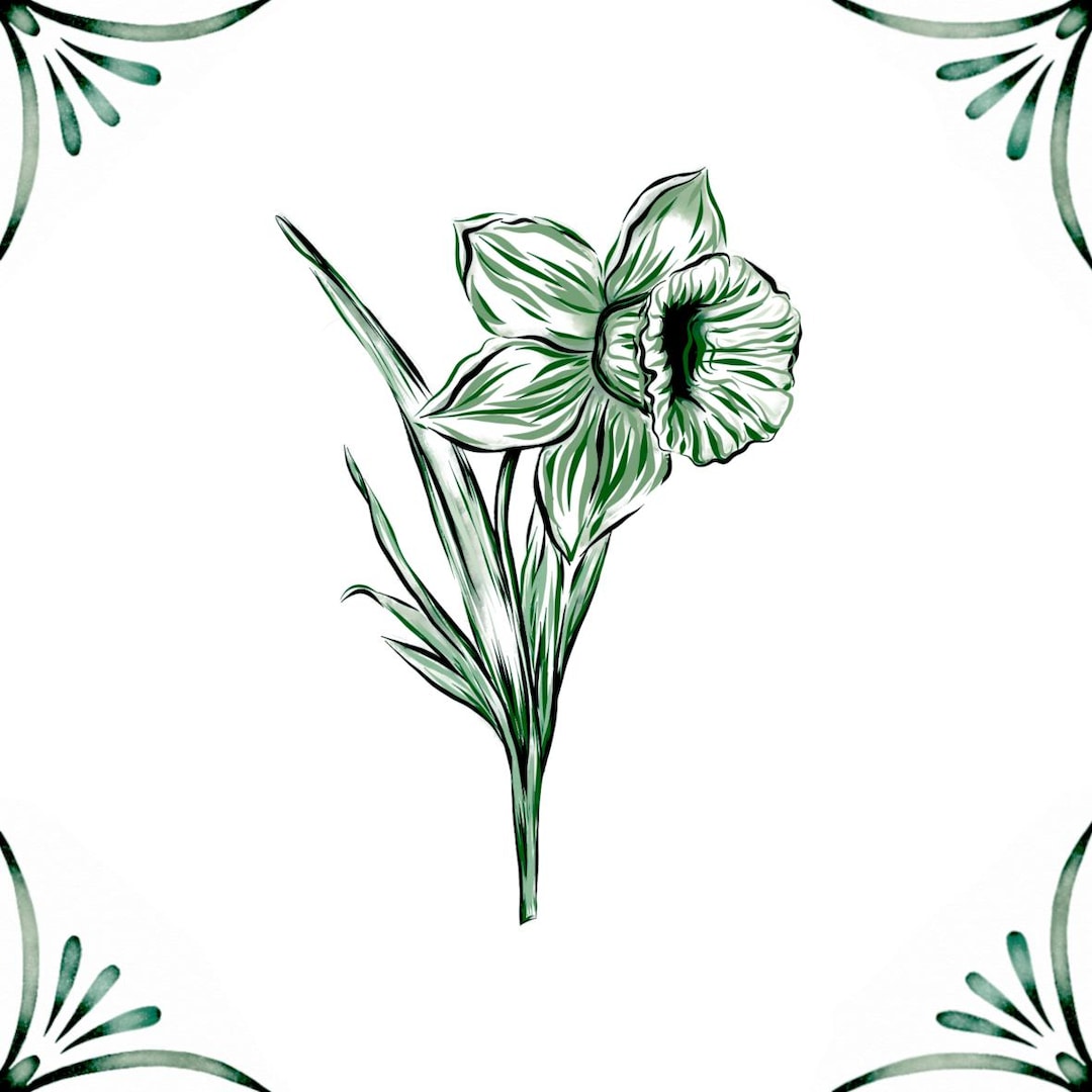 Delft Green Ceramic Tile- Daffodil︱bathroom Tile, Splashback, Kitchen ...