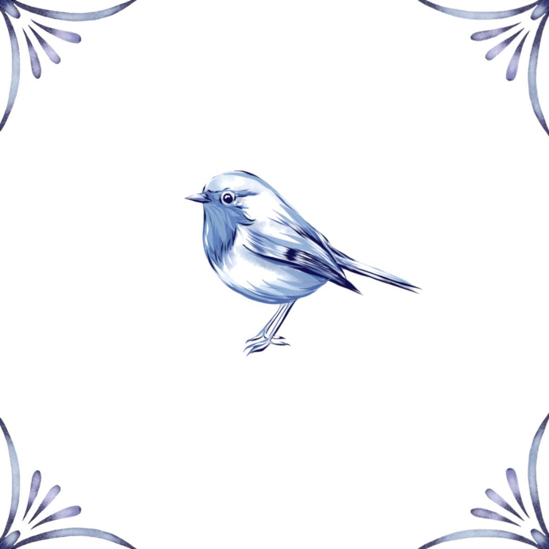 Delft Blue Ceramic Tile- Robin︱bathroom Tile, Splashback, Kitchen Tiles ...