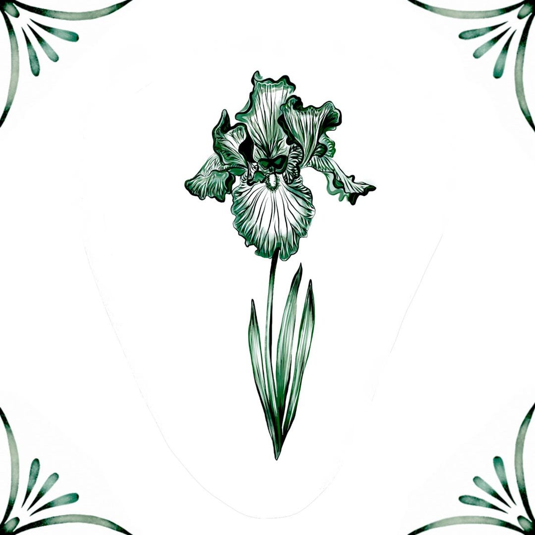 Delft Green Ceramic Tile- Iris︱bathroom Tile, Splashback, Kitchen Tiles ...