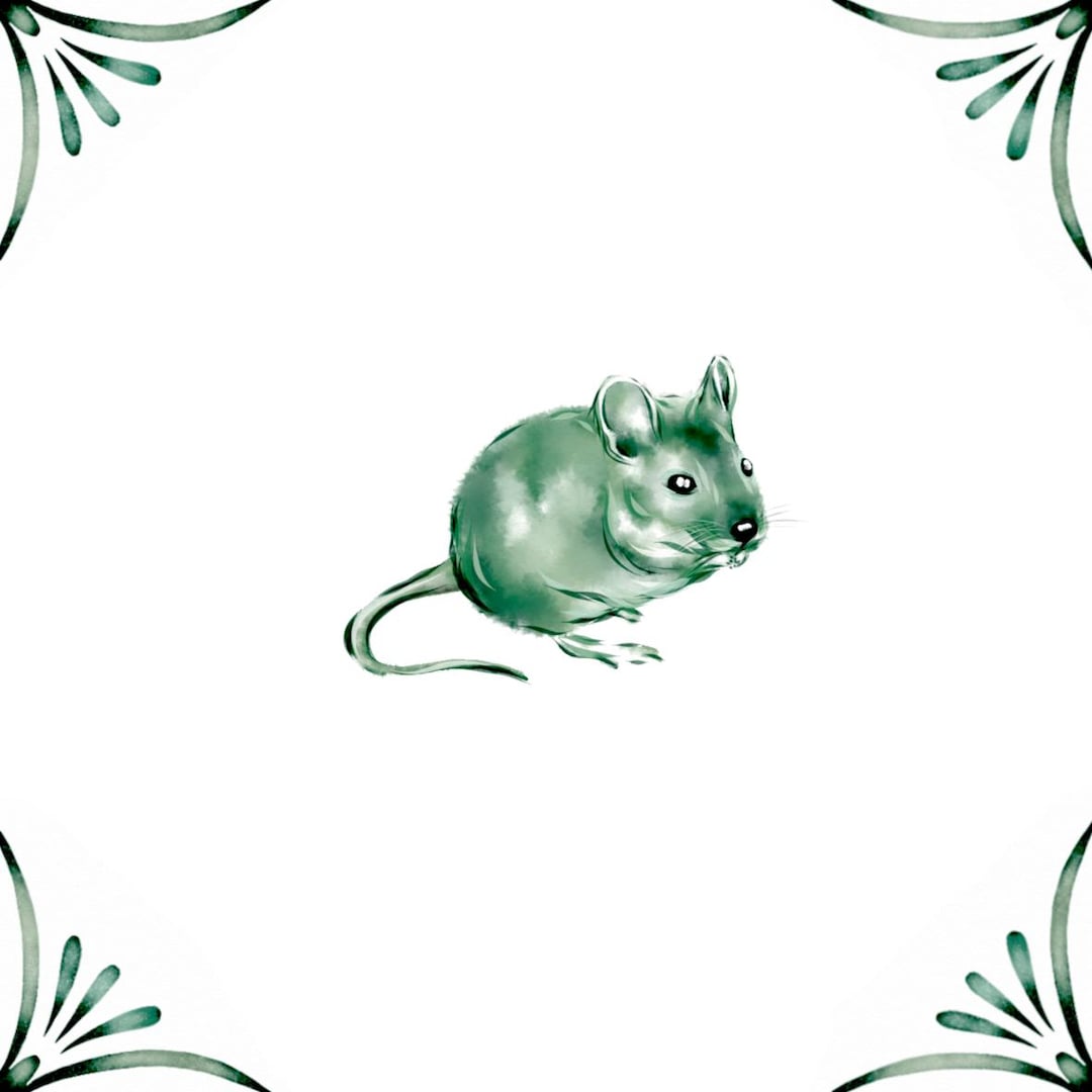 Delft Green Ceramic Tile- Mouse︱bathroom Tile, Splashback, Kitchen ...