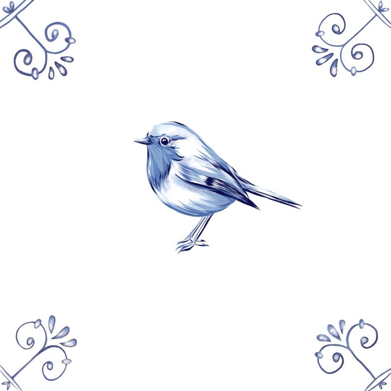 Delft Blue Ceramic Tile- Robin︱bathroom Tile, Splashback, Kitchen Tiles ...