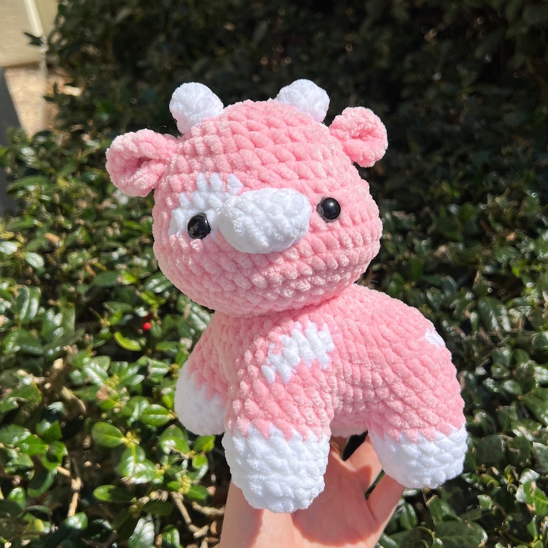 Crochet Pink Cow Cow Plushie Crochet Cow Stuffed Animal - Etsy