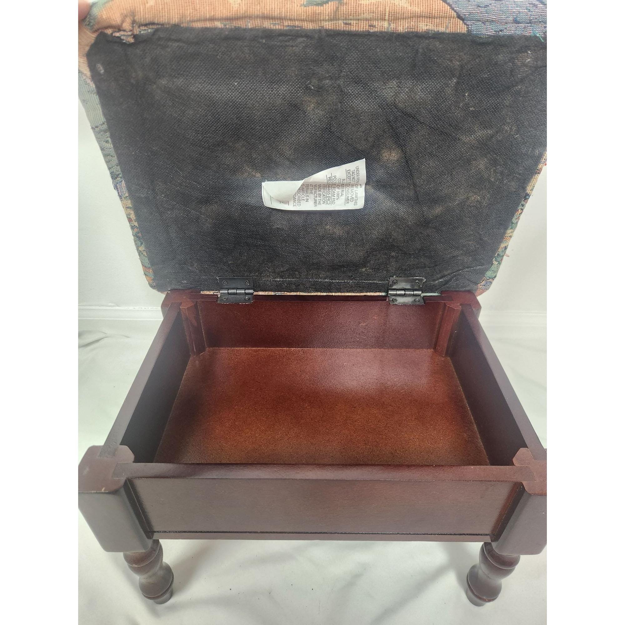 Vintage Powell Tapestry Storage Foot Stool & Sewing Storage - Etsy