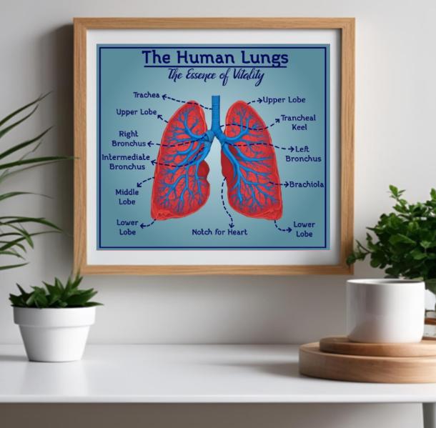 Human Lungs Diagram Printable Poster | Wall, Office and Classroom Decor ...