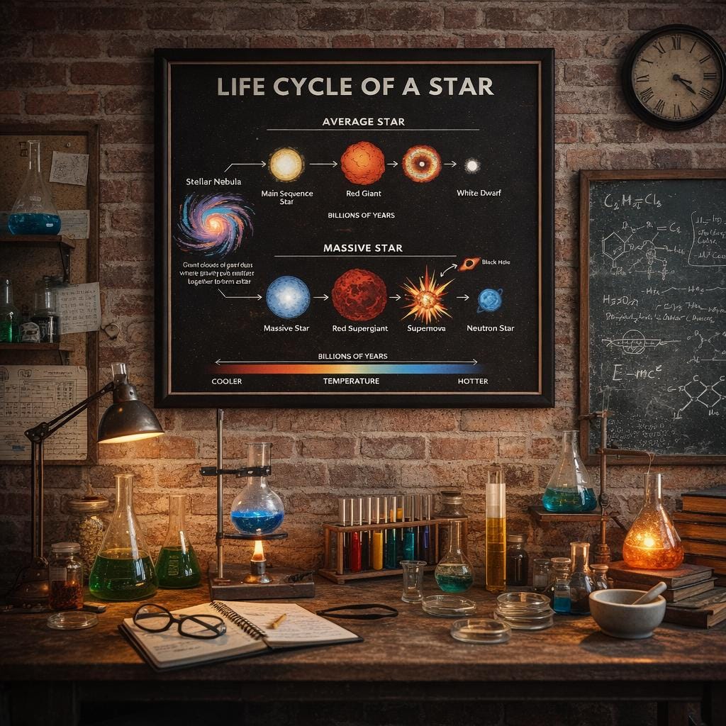Life Cycle of a Star Printable | Astronomy Classroom Poster | Space ...