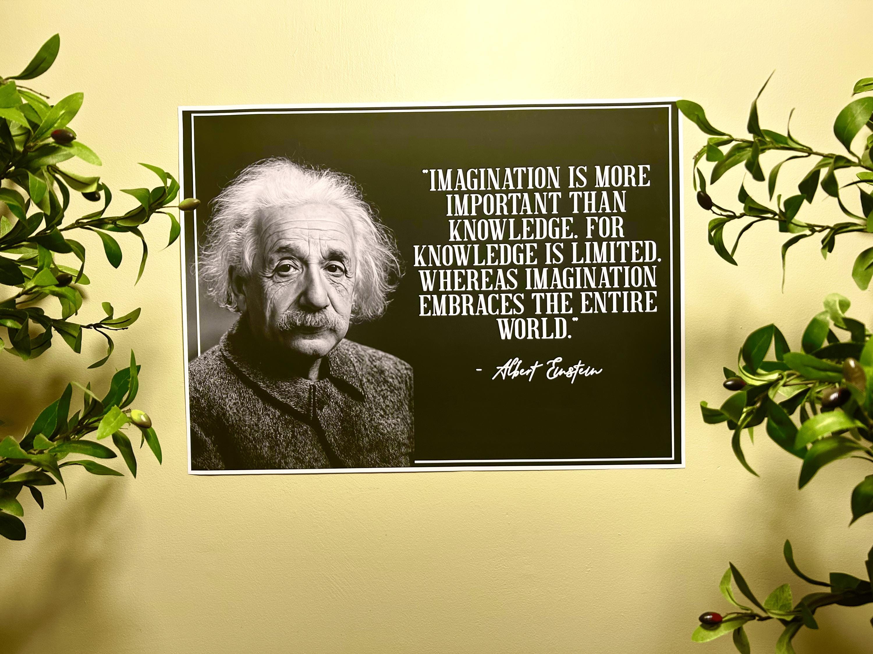 Albert Einstein Motivational Poster – Inspirational Science Quote Wall ...