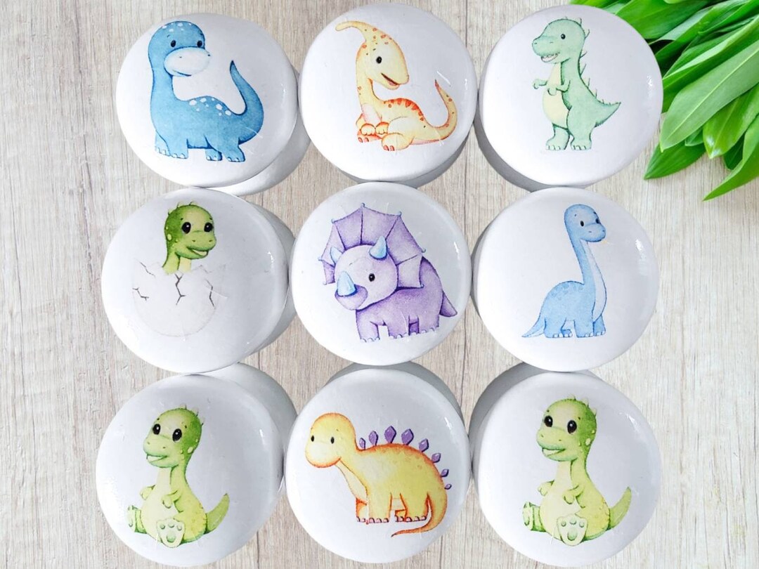 Dinosaur Drawer Knobs, Watercolour Dinosaurs. Dinosaur Theme Bedroom ...