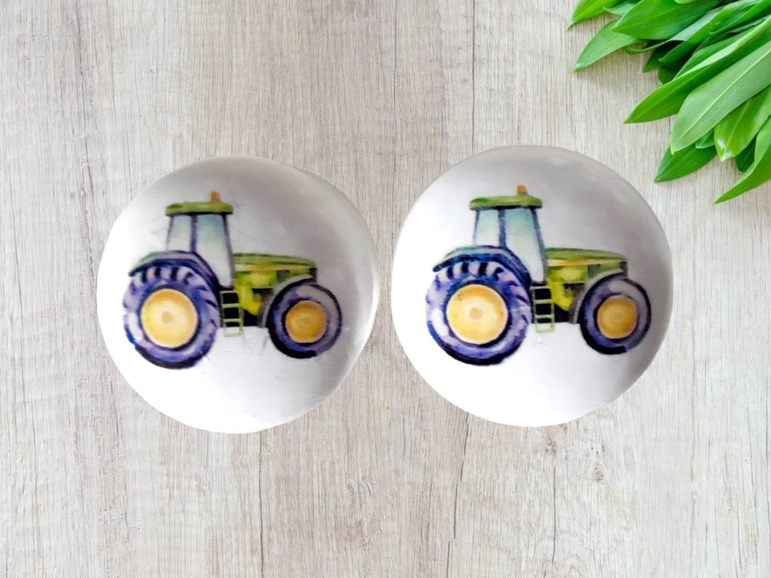 Green Tractor Drawer Knobs, Farm Vehicle,tractor Drawer Knobs. Boys ...