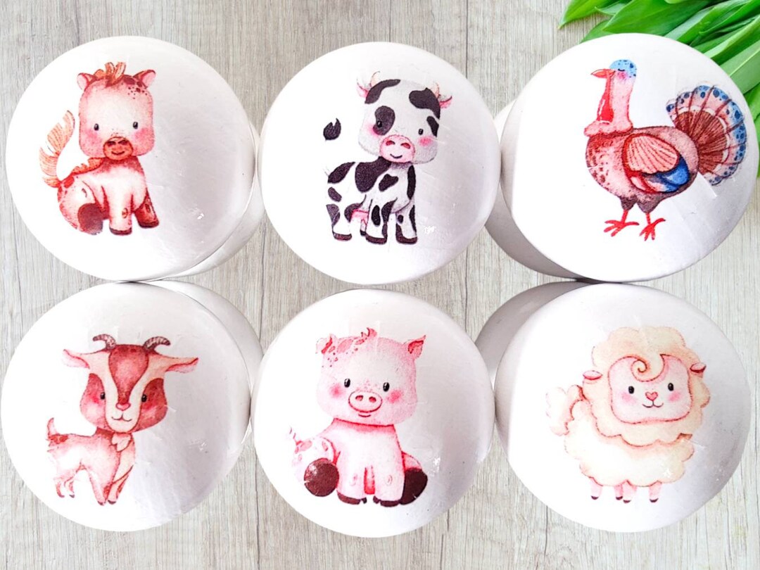 Farm Animal Drawer Knobs, Drawer Knobs, Nursery Décor, Children's Room ...