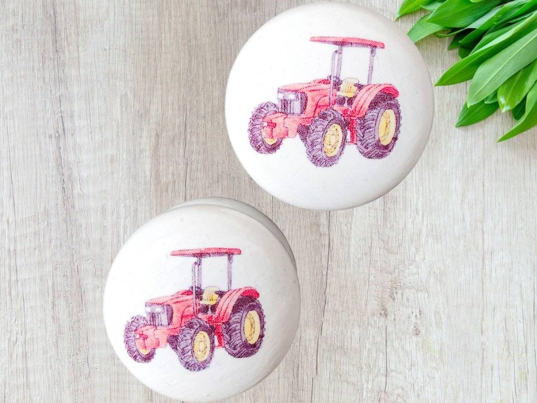 Red Tractor Drawer Knobs, Farm Vehicle,tractor Drawer Knobs. Boys ...