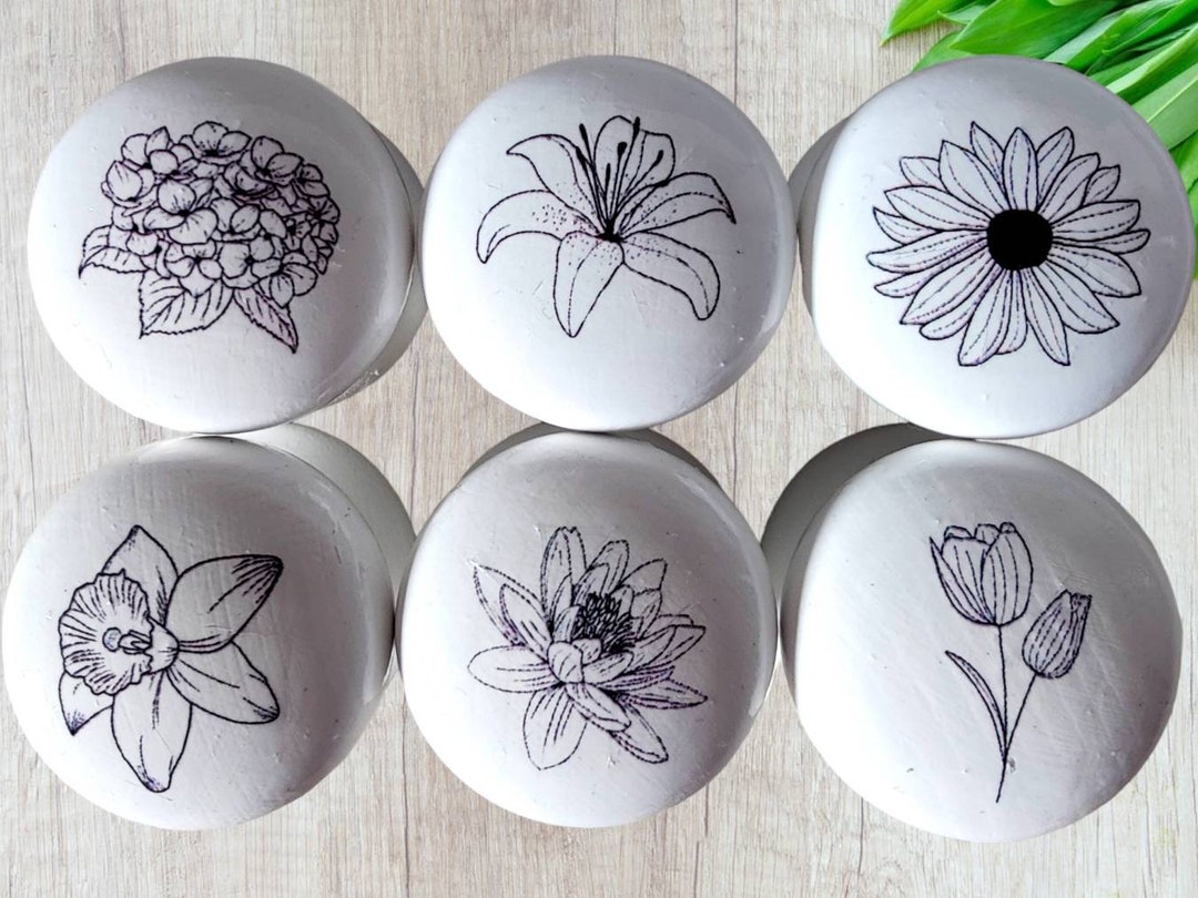 Floral Drawer Knobs, Flower Door Handles, Upcycled Furniture ...