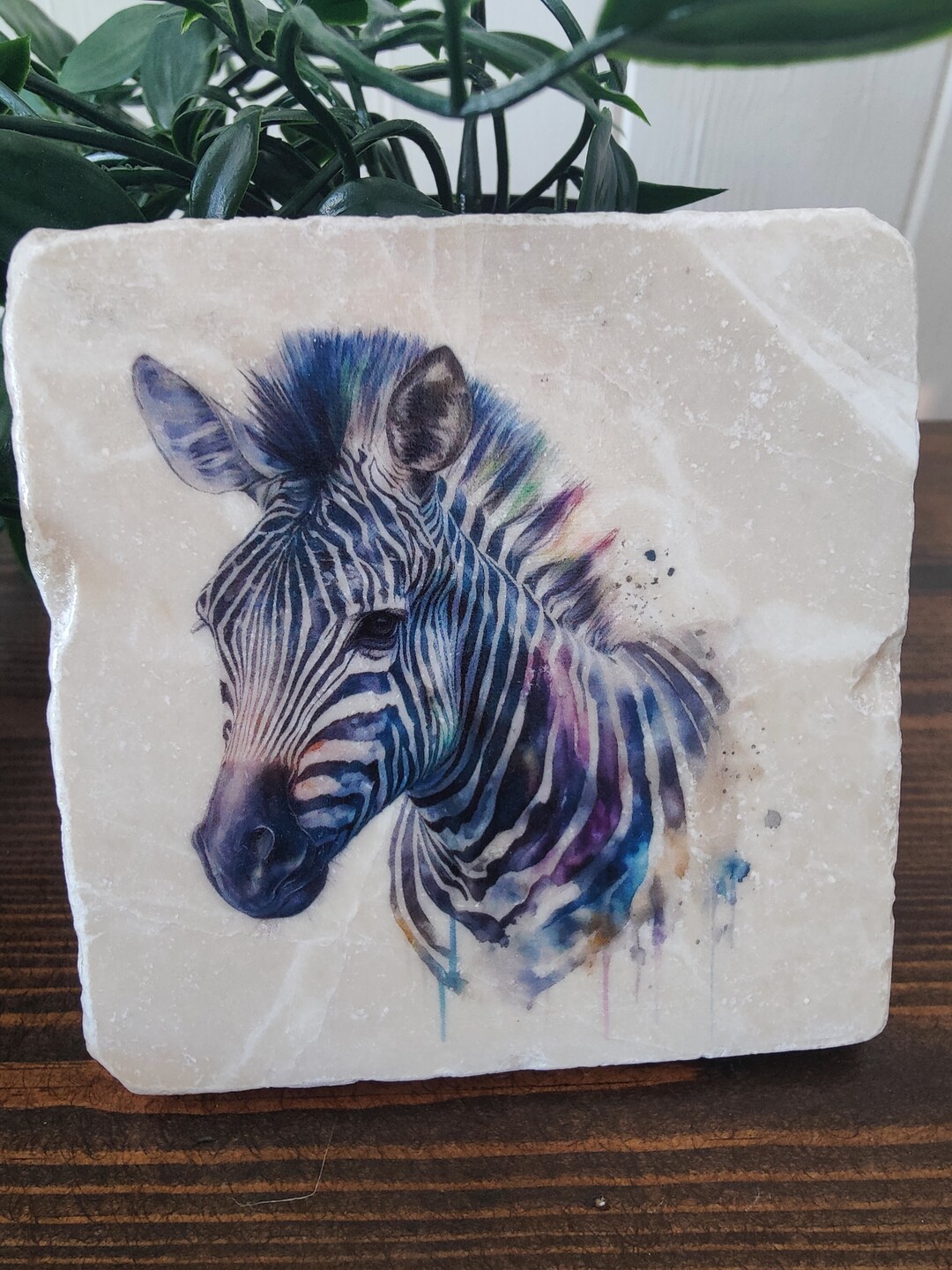 Zebra Rustic Marble Coasters, Safari Animal Gift Idea, Coasters Décor ...