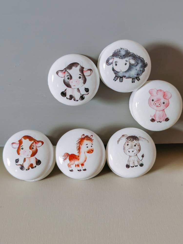 Farm Animals Drawer Knobs Farm Yard Décor Drawer Pulls - Etsy UK