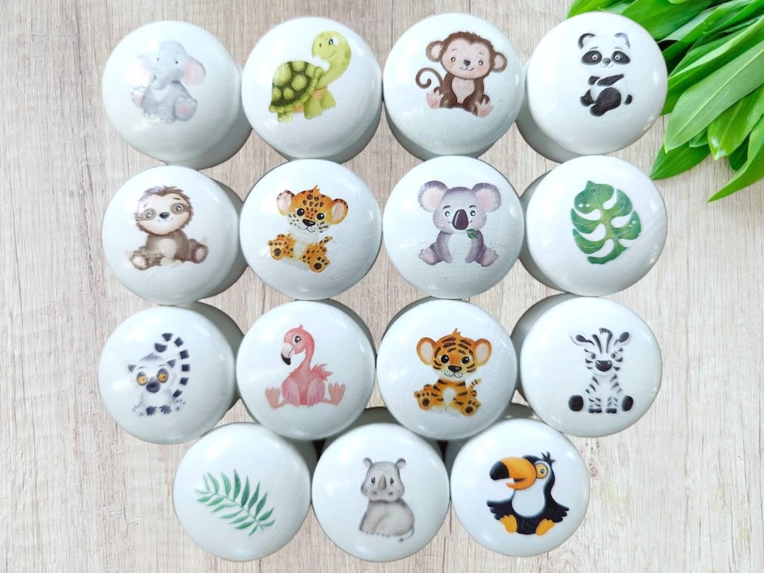 Safari Animal Drawer Knobs, Baby Safari Handles, Children's Bedroom ...
