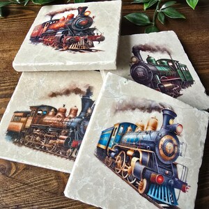 Steam Train Coasters: Vintage Train Décor, American Steam Trains, Train ...