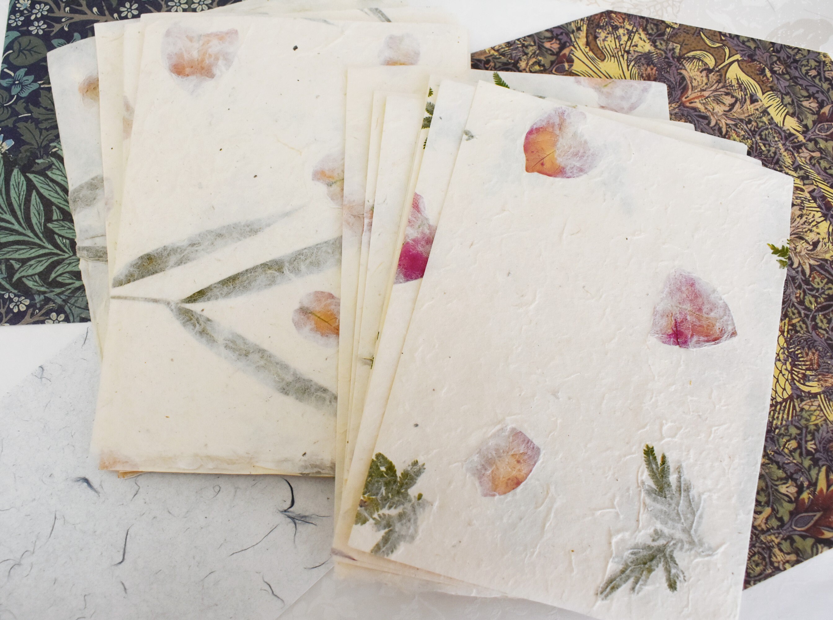 Handmade Natural Textures Paper, Botanical Handmade Paper, Mulberry ...