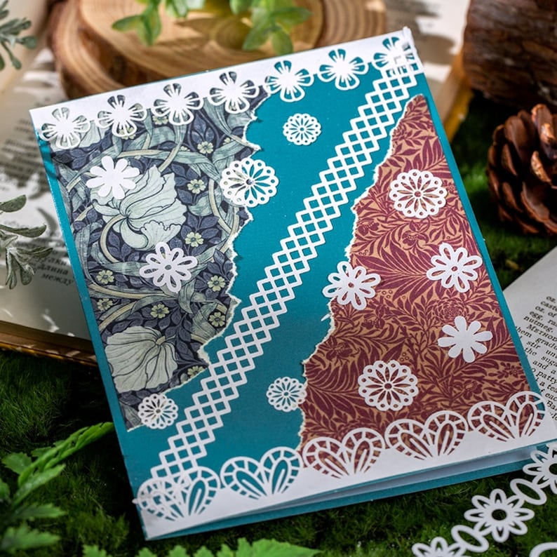 Assorted Lace Trimmed Decorative Paper Pack, Paper Lace for Junk ...