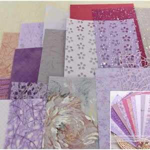 15 Sheets Multi-colored Textured Paper and Mesh Mixed Pack ...