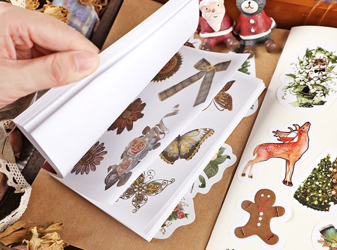 Gold Foil Christmas-themed Sticker Book, Die-cut Stickers, Christmas ...