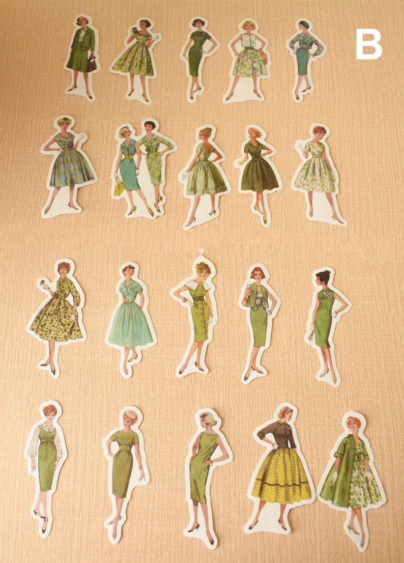 Vintage Fashion Show Stickers Pack Girl Lady Fashion 1950s - Etsy