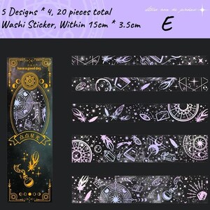 Stars Theme Strip Stickers Pack, Starry Night, Butterfly, Snowflakes ...