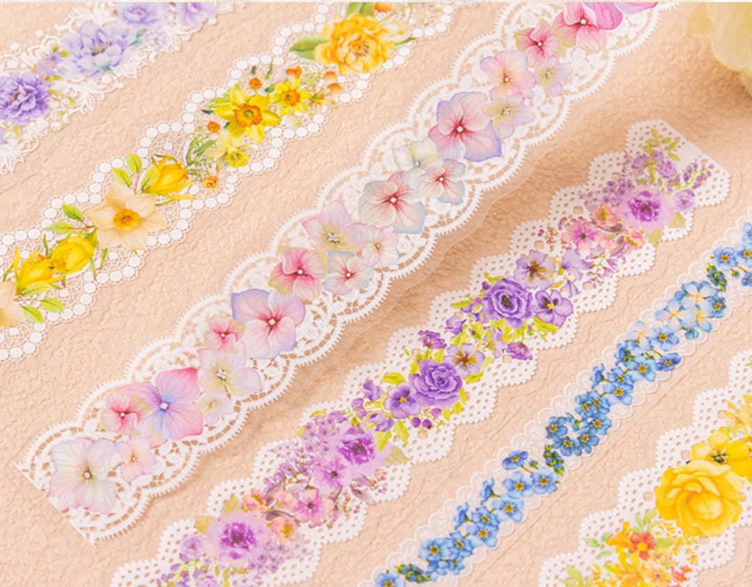 Vintage-style Floral Lace Stickers, Decorative Strip Lace Stickers ...