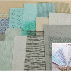 15 Sheets Multi-colored Textured Paper and Mesh Mixed Pack ...