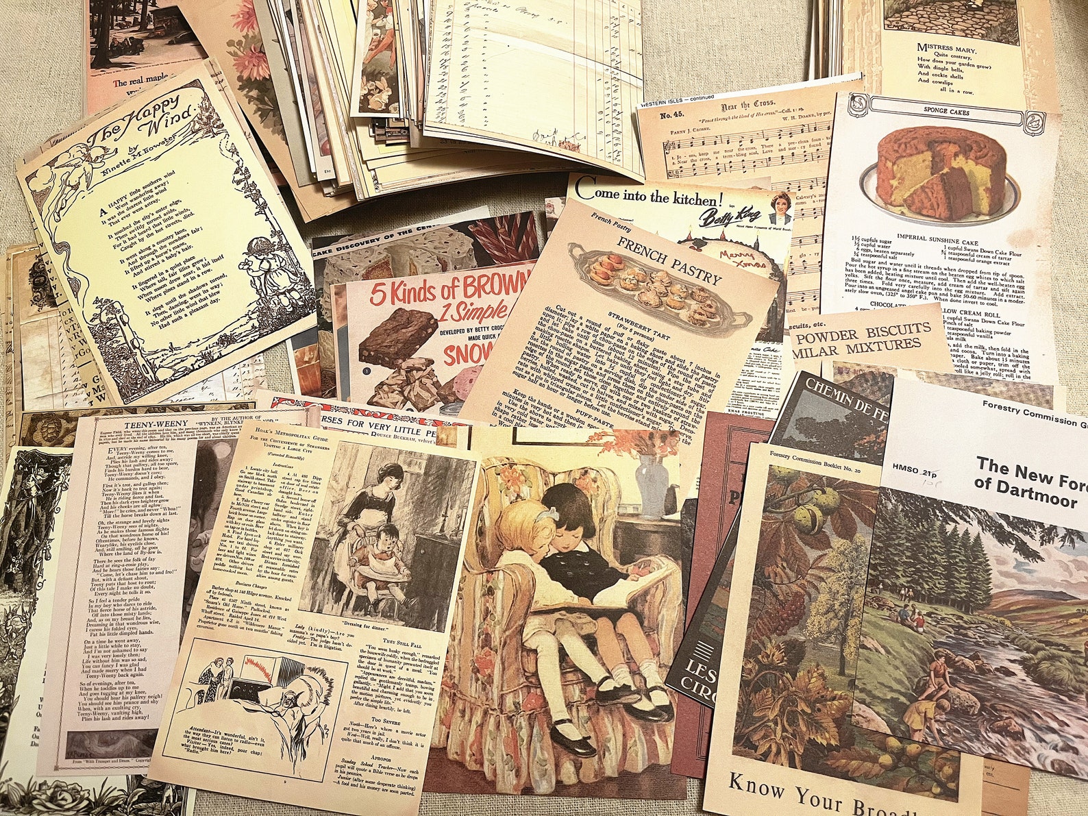 60 Sheets Decorative Paper Grab Bag, Scrapbook Paper, Ephemera Paper ...