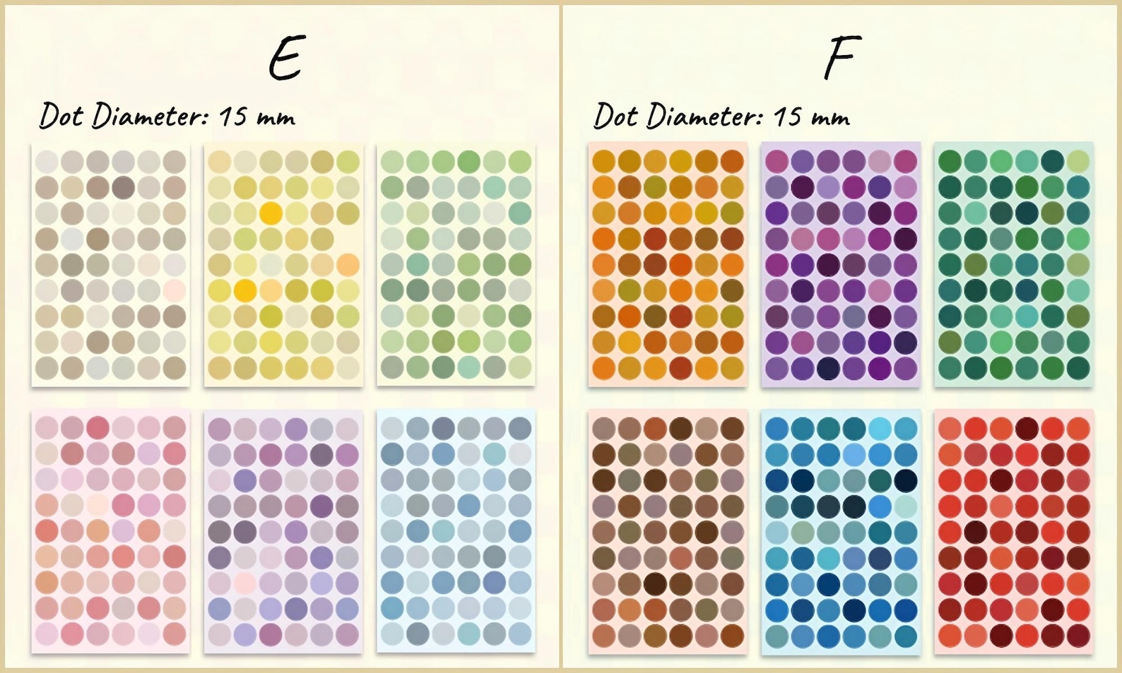 15mm Variety of Multicolored Dot Stickers, 6 Sheets 324 Sealing ...