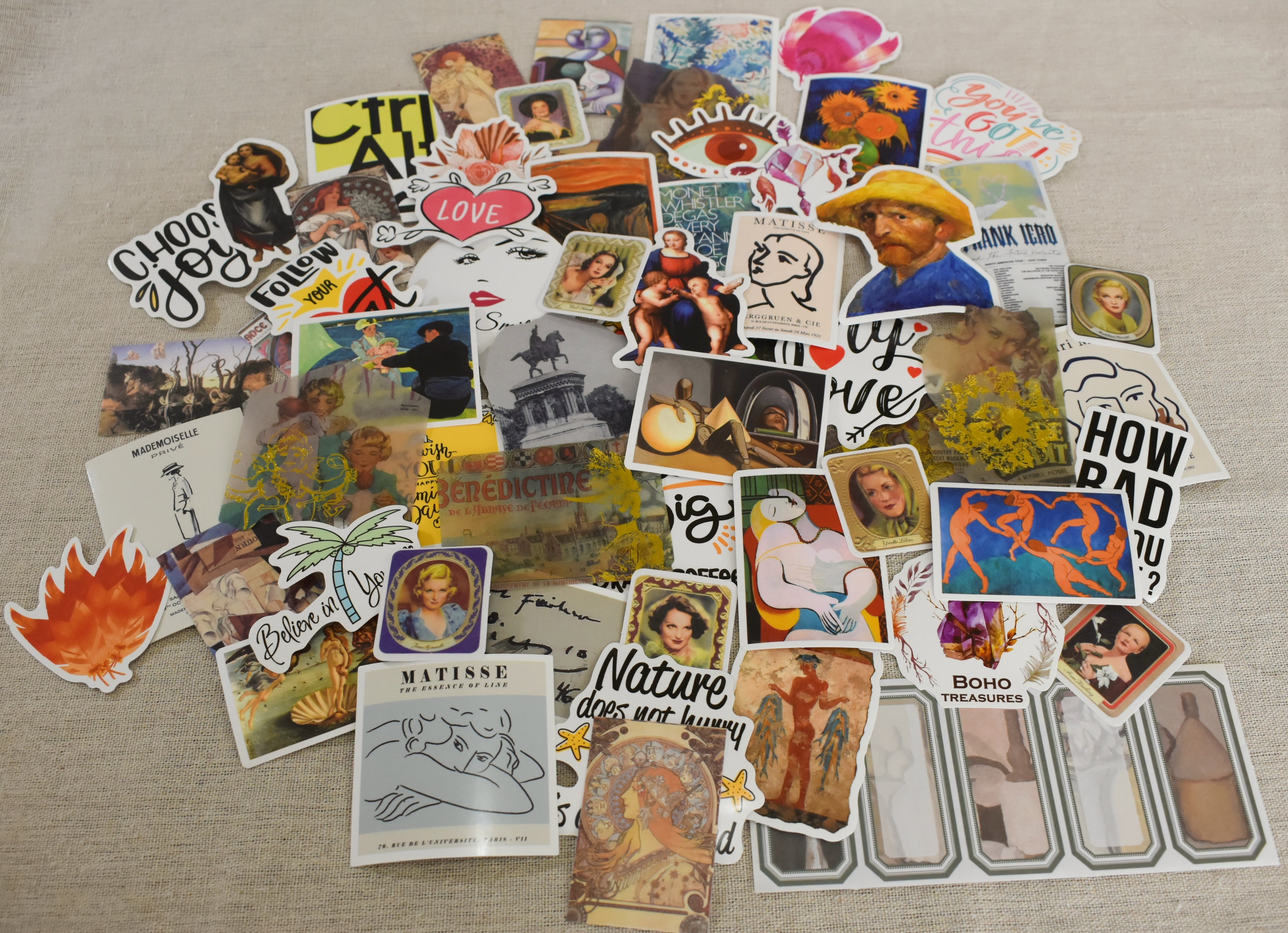 Variety of Retro Junk Journal Sticker Grab Bag, Ephemera Sticker Pack ...
