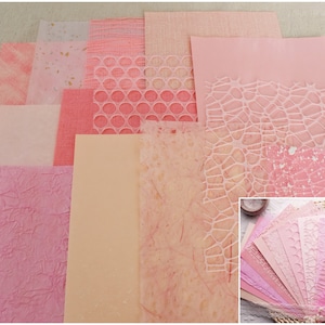 15 Sheets Multi-colored Textured Paper and Mesh Mixed Pack ...