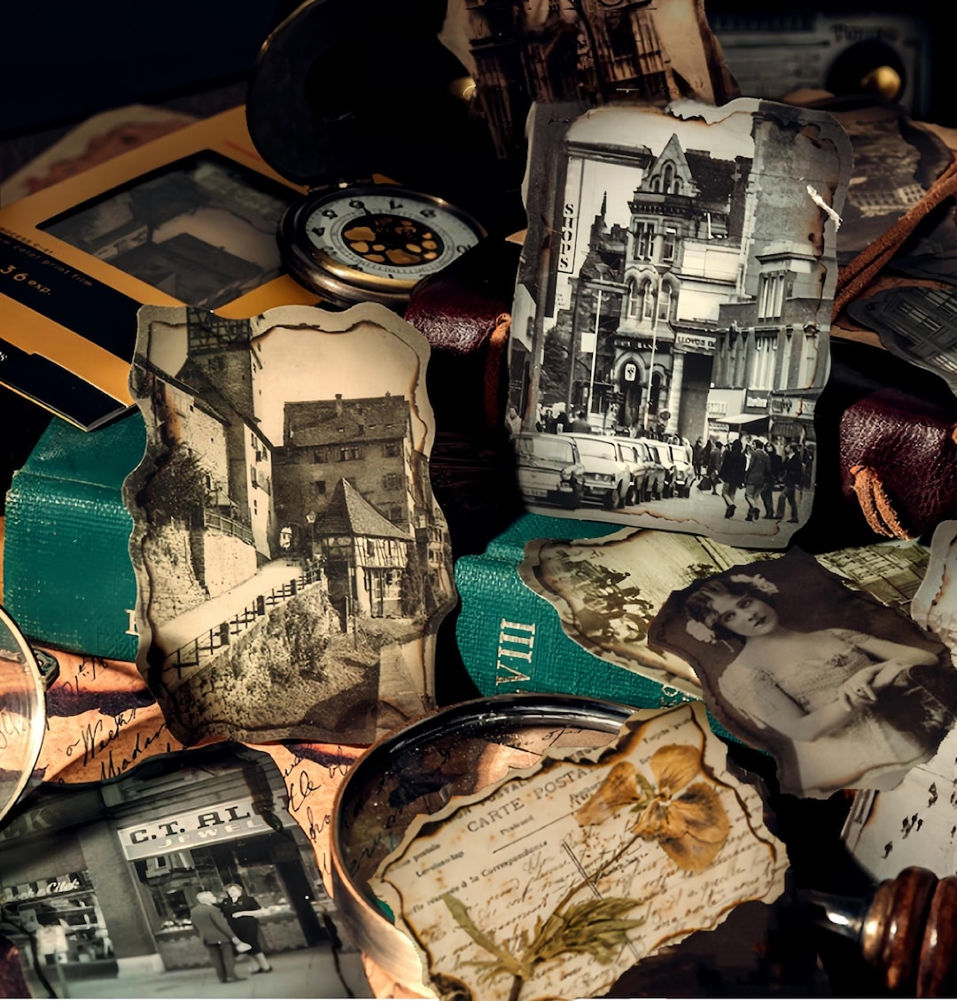 Burned Edge Effect PET Stickers, Retro Photo Stickers for Scrapbooking ...