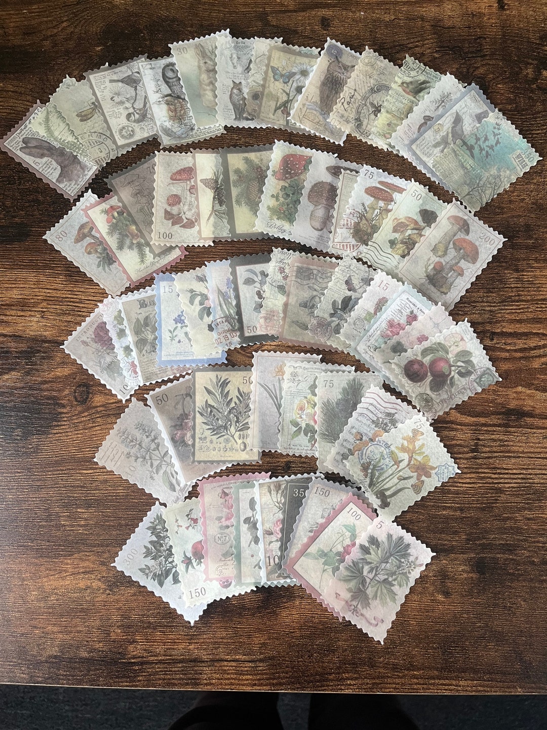30 Pcs Random Vintage Style Forest Stamp Stickers, Junk Journal, Diary ...
