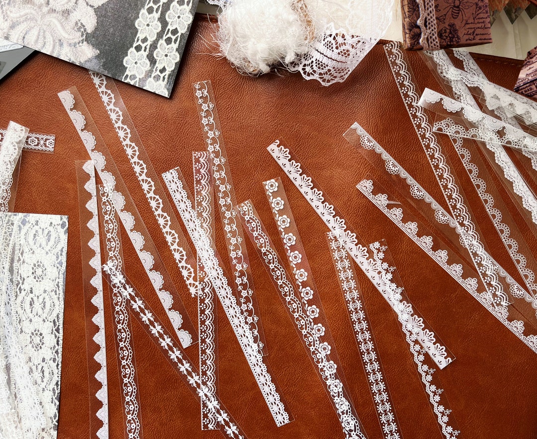 PET Lace Stickers, Decorative Strips Stickers, Transparent Lace ...