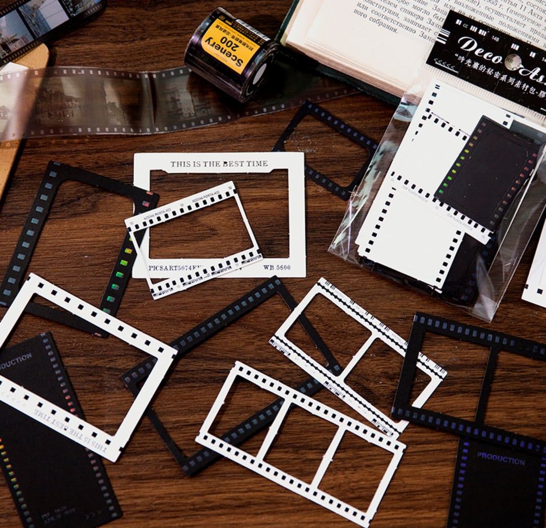 Black and White Retro Film, Record, Frame, Memo Card Materials for ...