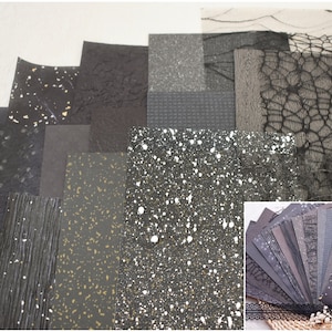 15 Sheets Multi-colored Textured Paper and Mesh Mixed Pack ...