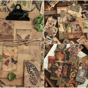 60 Sheets Mini Retro Scrapbooking Paper Booklet, Vintage Style Junk ...