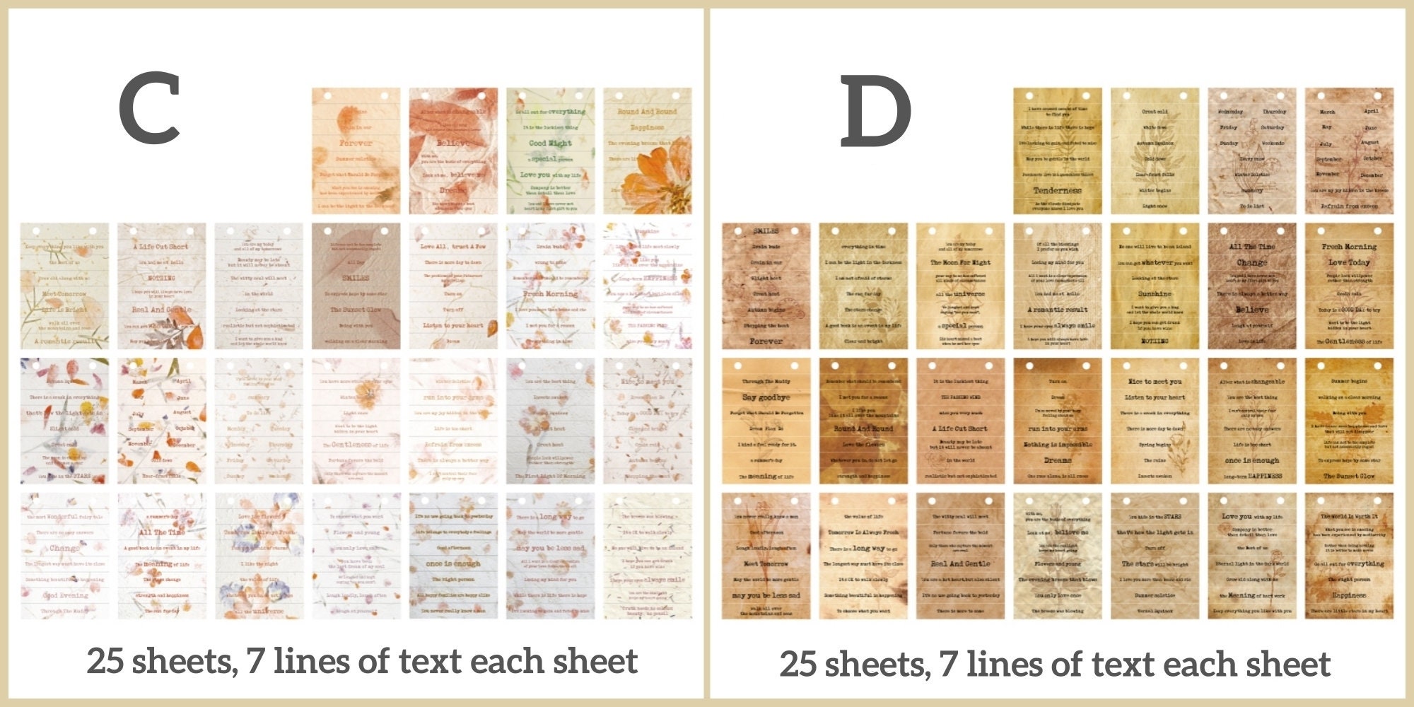 Specialty Texture Paper Words Strips, Sentence Strips, Text Strips and ...