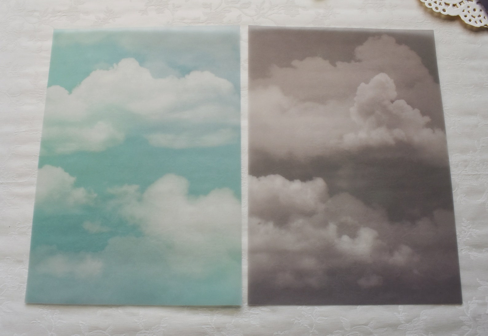 Sky-themed Textured Vellum Paper, Translucent Artistic Deco Paper for ...