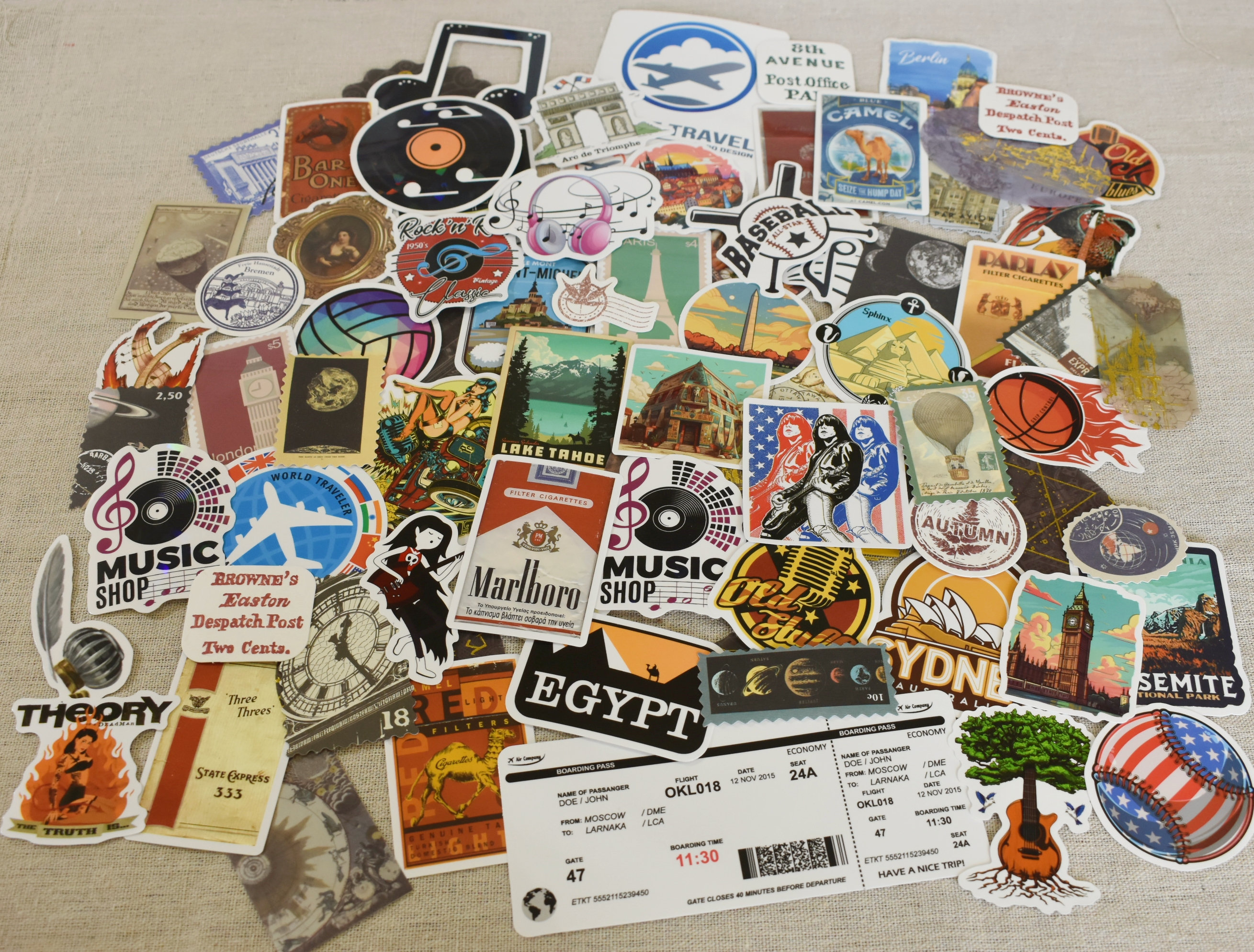 Variety of Retro Junk Journal Sticker Grab Bag, Ephemera Sticker Pack ...