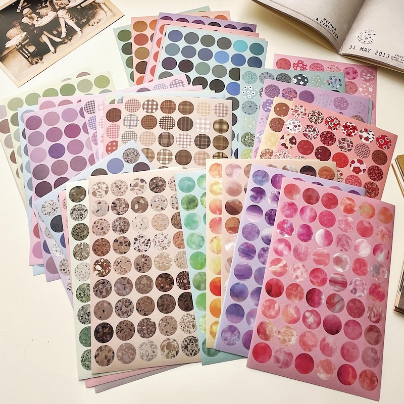 Multicolored Circle Stickers - Etsy