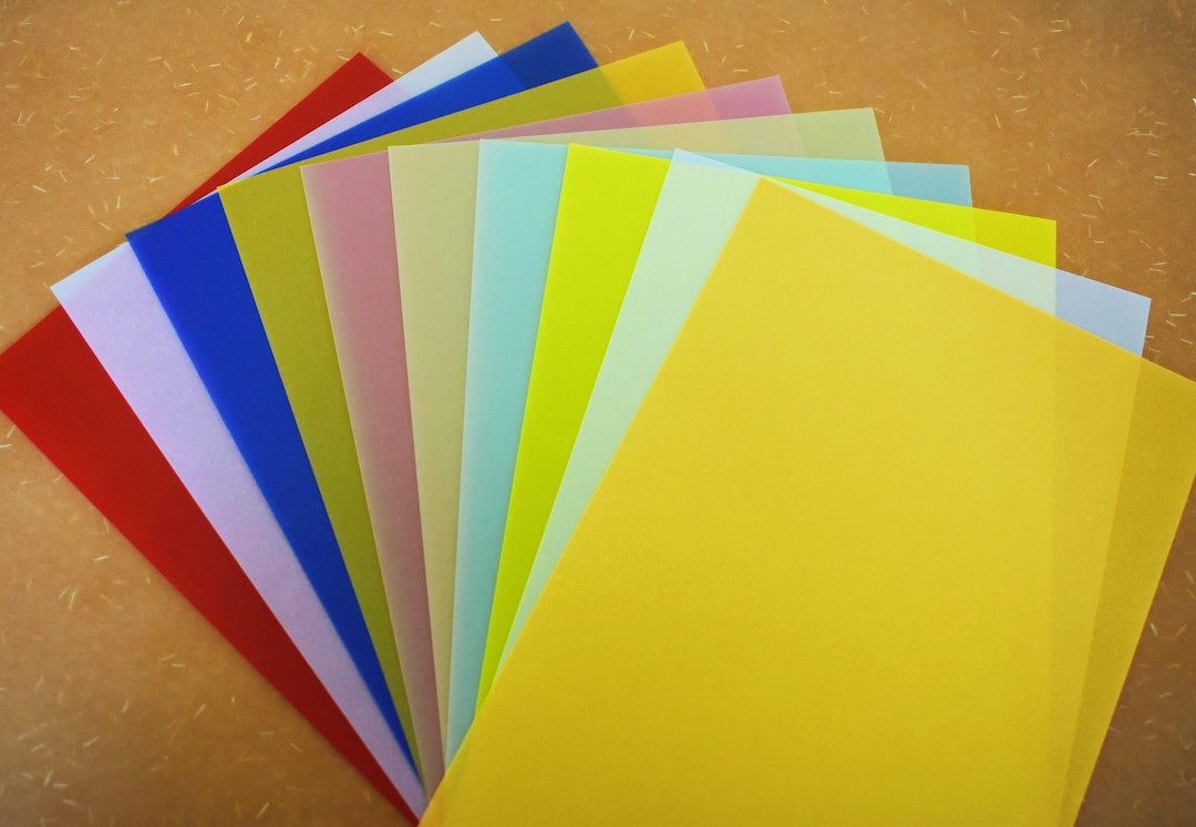 A6/A5/A4 Size, 10 Sheets Colored Translucent Vellum Paper for Scrapbook ...