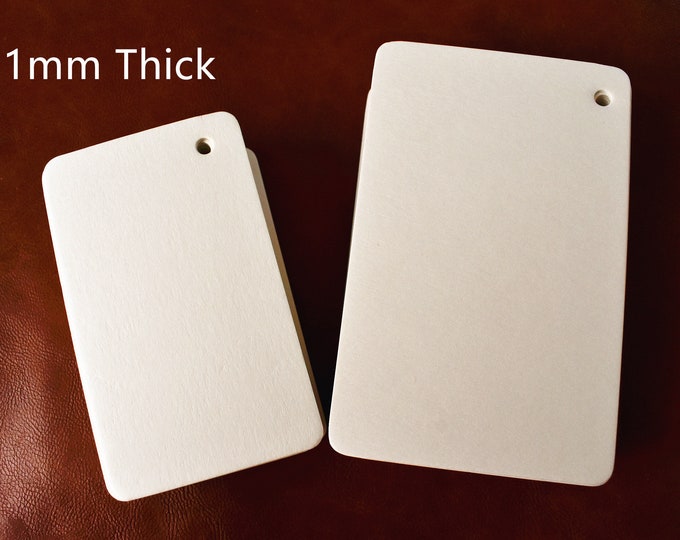 15 White Blank 1mm Thick Card Stock With Prepunched Hole, Hard Card ...