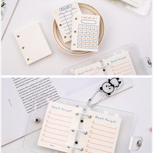 3 Holes Mini Binder Insert Paper, Inser Plastic Pocket, MINI Planner ...